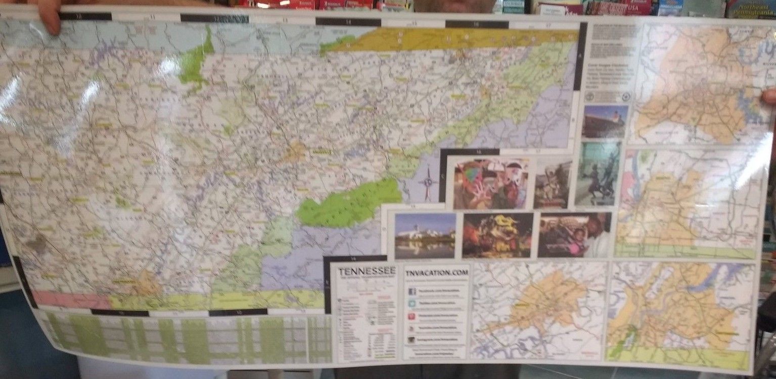 Tennessee State Highway 2-sided Laminated Wall Map (DOT) - Maps & Atlases