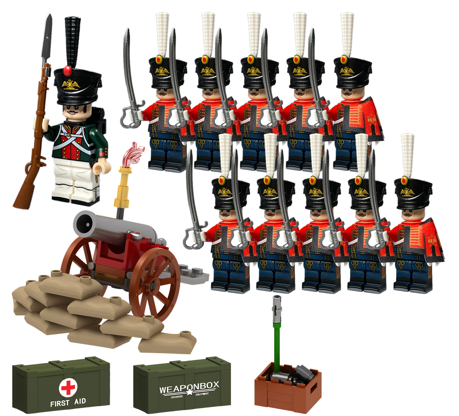 Russian Guard Hussar Custom 11 Minifigure with Weapons & Accessories - Building Toy Complete ...