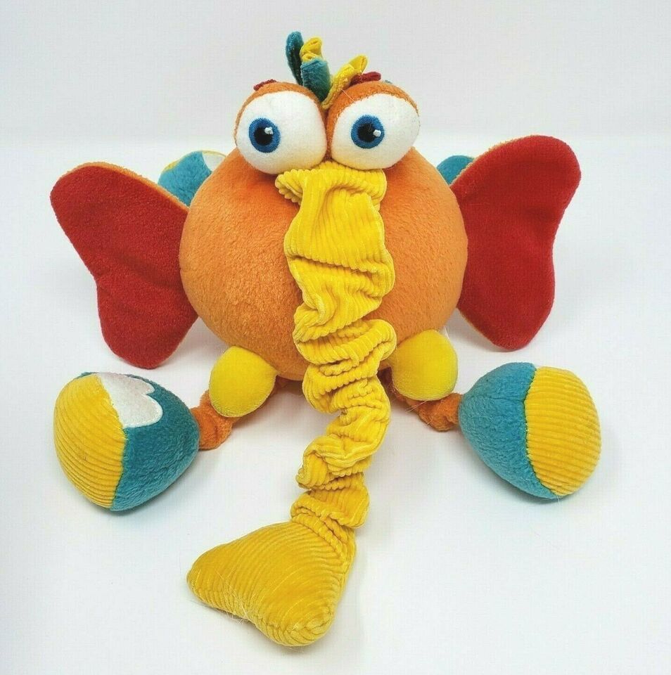 JELLYCAT KITTEN SENSORY BABY ELEPHANT ORANGE CRINKLE STUFFED ANIMAL ...