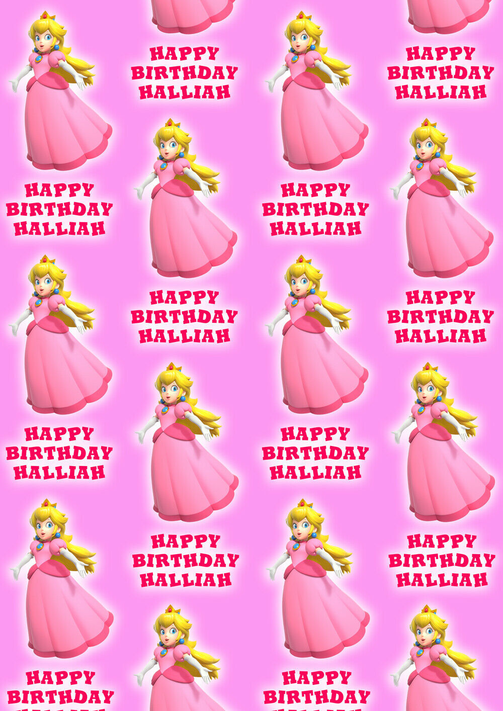 PRINCESS PEACH Personalised Gift Wrap - Super Mario Nintendo Wrapping ...
