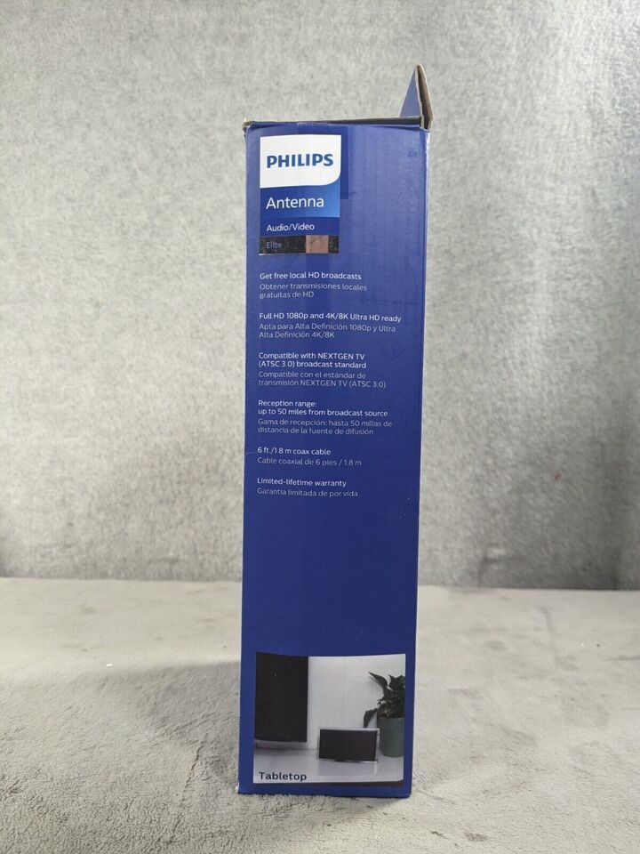 Philips Crystal HD Amplified Antenna 50 Miles TruAmp Technology - Antennas