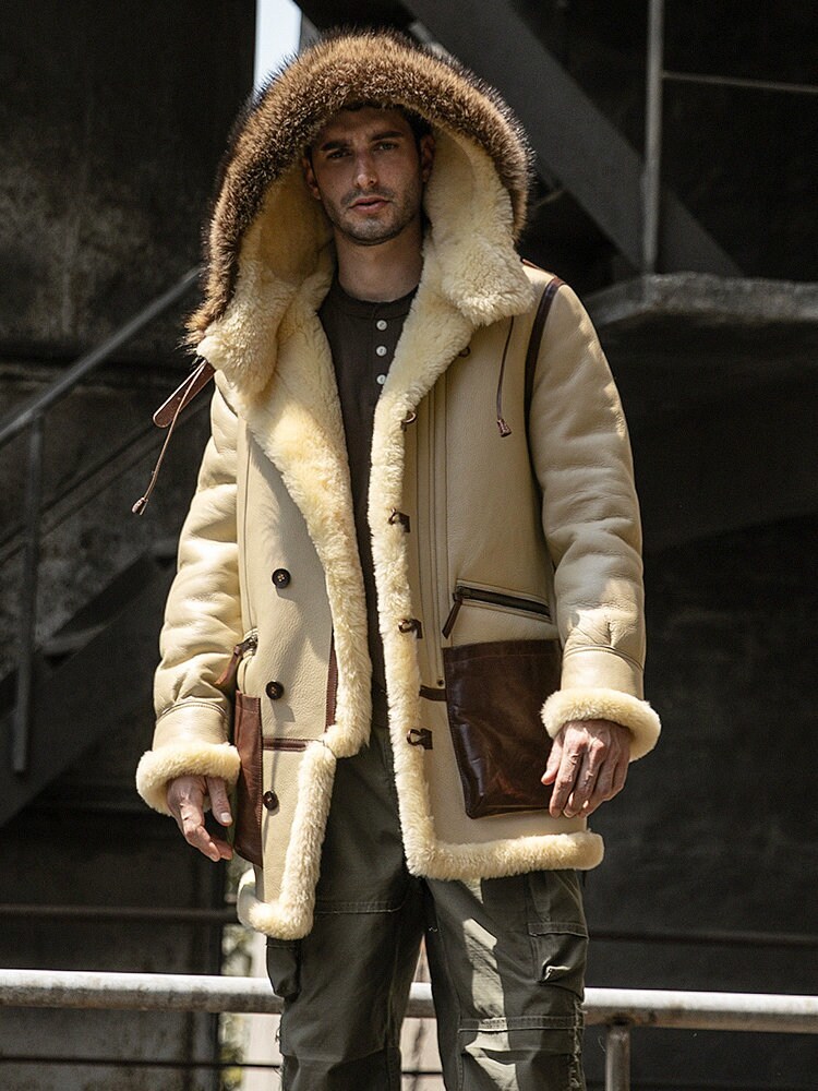 Remastered 1941-42 Style B7 Men's Jacket with Hood Leather bomber ...