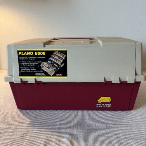 Vintage Plano 8606 Tackle Box 2 Sided 6 Trays Accordion Locking Fishing ...