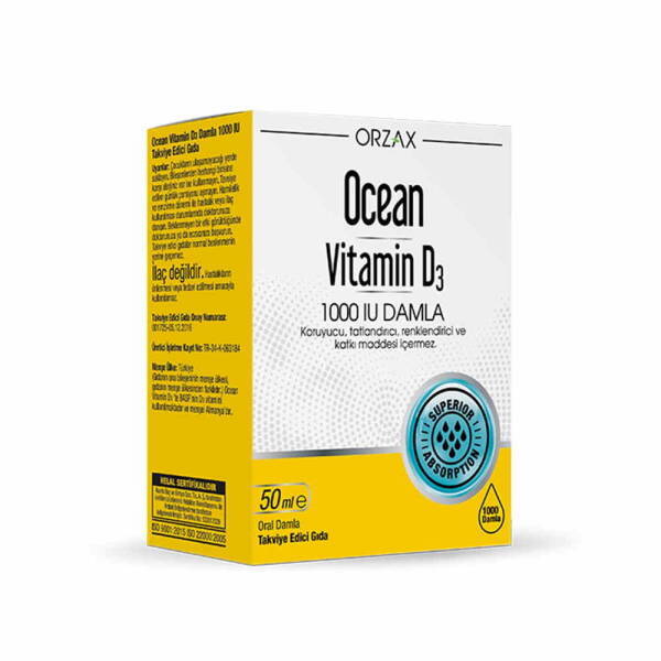 Ocean Vitamin D3 1000IU Drops 50ml - Health & Beauty