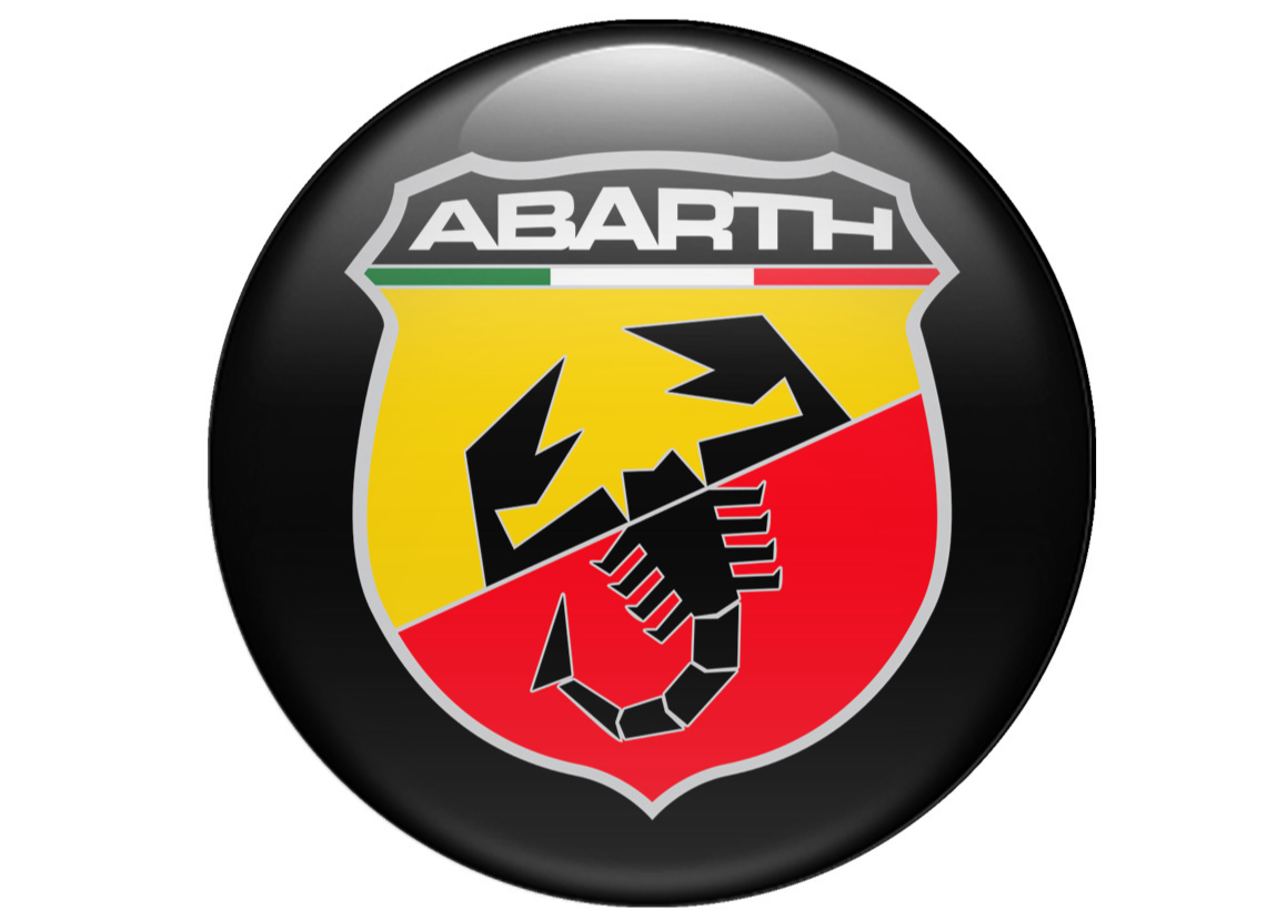 Set of 4 Fiat Abarth Logo Domed Sticker for Rim Center Wheel Hub Cap ...