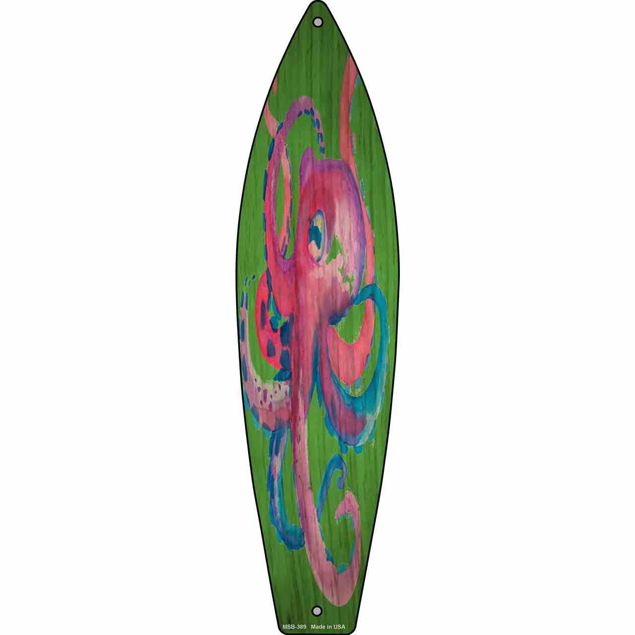 Colorful Octopus Novelty Mini Metal Surfboard Sign MSB-389 - Plaques ...