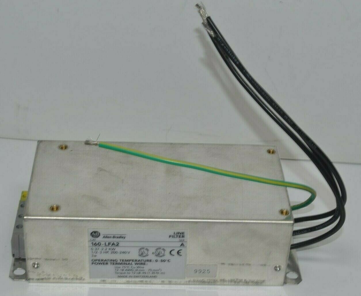 Allen Bradley 160-LFA2 Ser. A Line Filter Module .37-2.2KW 1/2-3 HP 200 ...