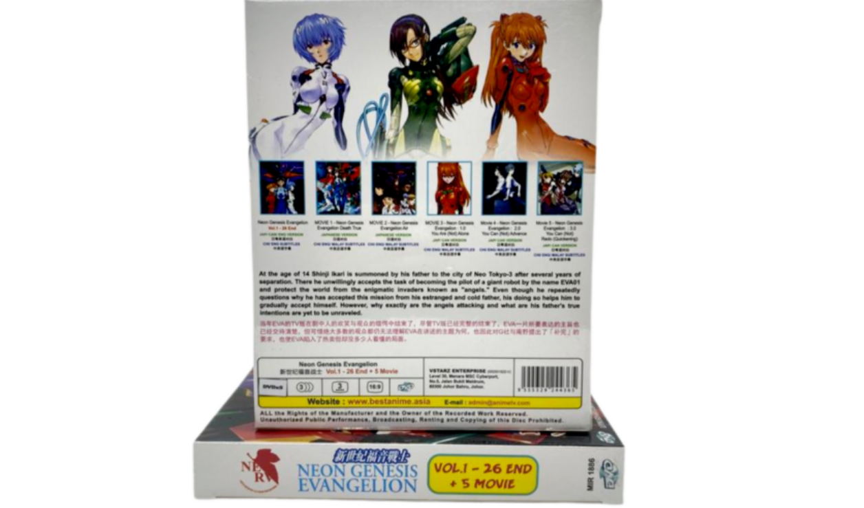 DVD Anime Neon Genesis Evangelion Complete Series Eps 1-26 + 5 Movies ...