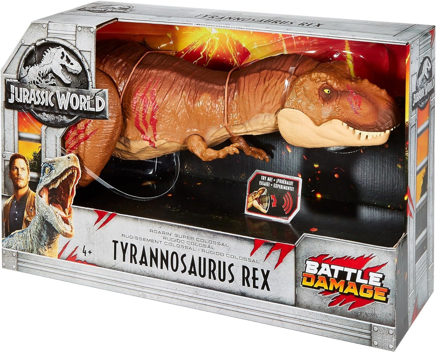 Jurassic World Battle Damage Roarin' Super Colossal Tyrannosaurus Rex ...