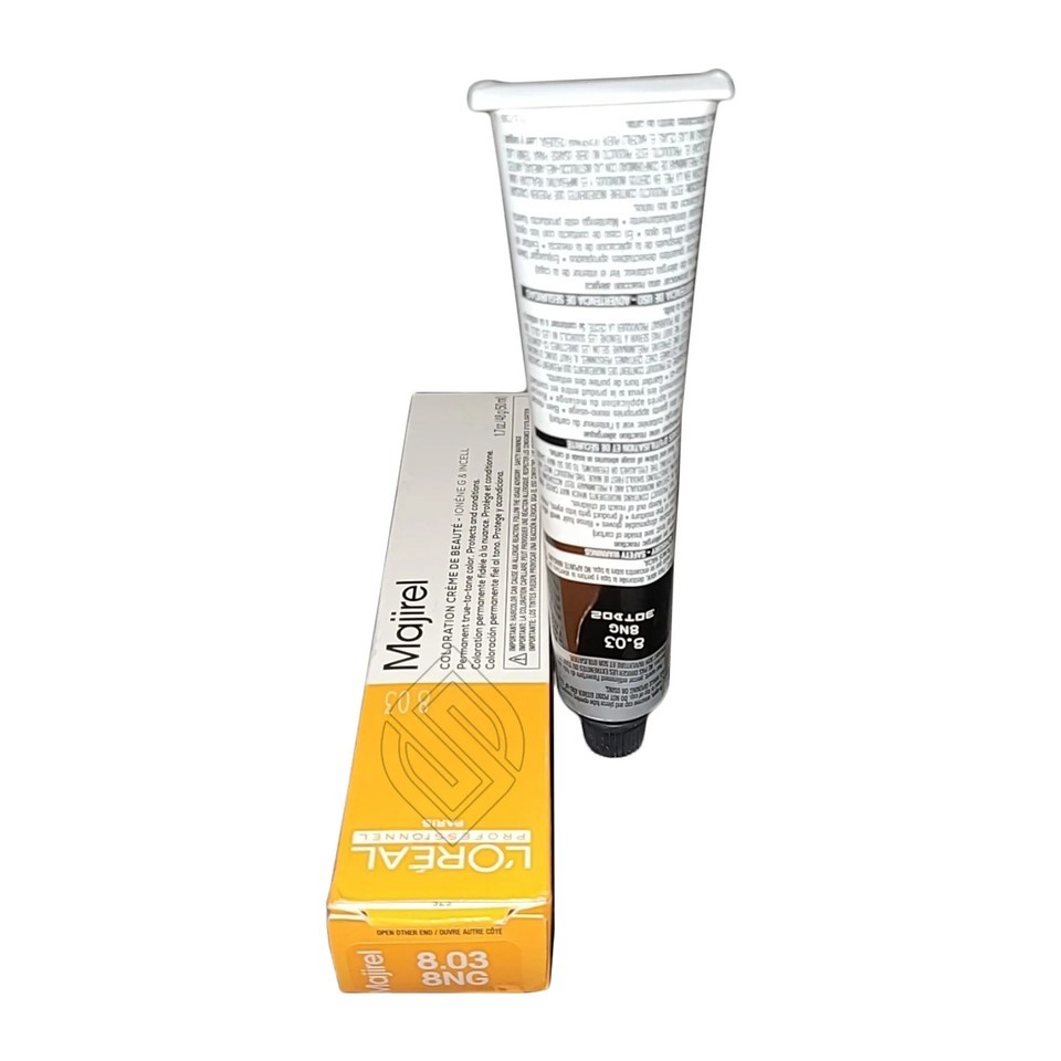Loreal Majirel 8.03/8NG Ionene G Incell Permanent Hair Color 1.7oz 50ml ...