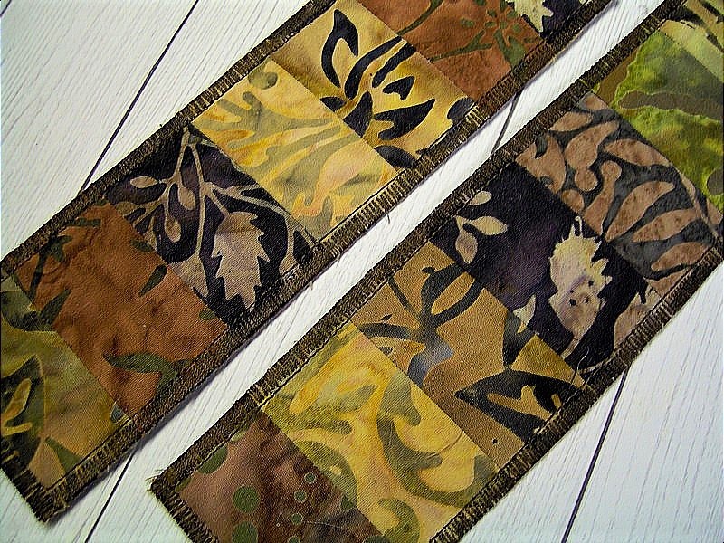 Handmade "EARTH" 2 Reversible Batik Patchwork Bookmarks - Student ...