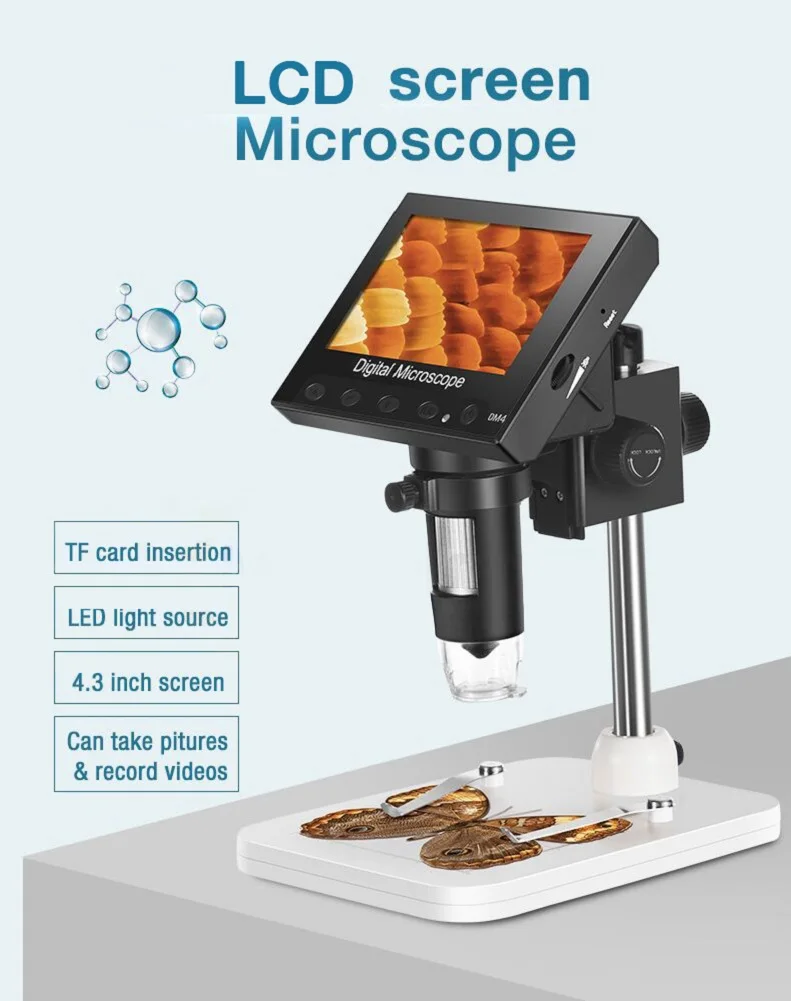 4.3 1000x inch lcd hd screen industrial electron digital microscope ...
