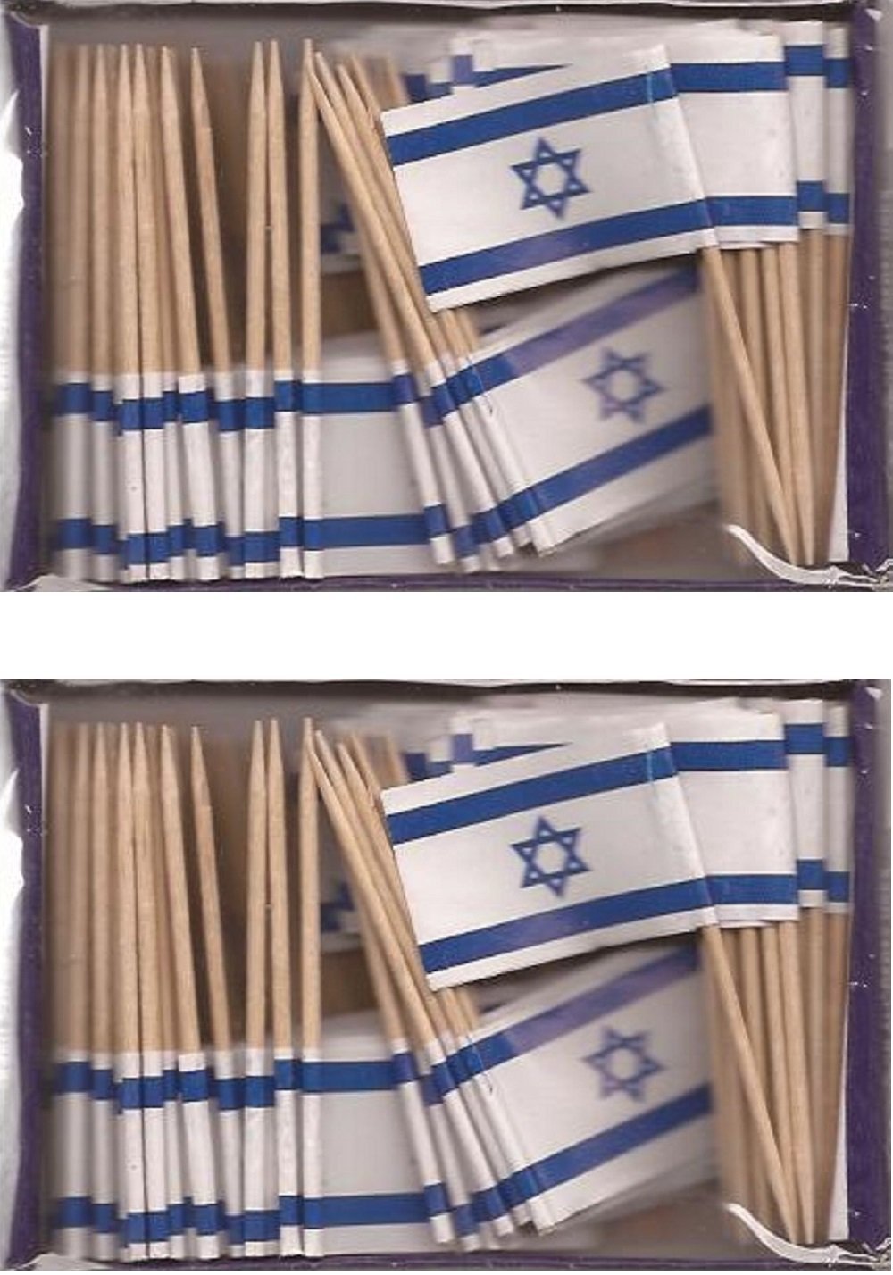 2 Boxes Mini Israel Toothpick Flags, Total 200 Small Mini Israeli Flags ...