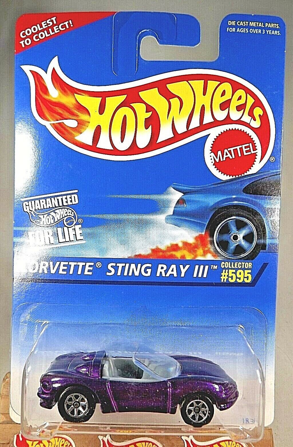 1995 Hot Wheels Mainline/Collector #595 CORVETTE STING RAY III Purple w ...