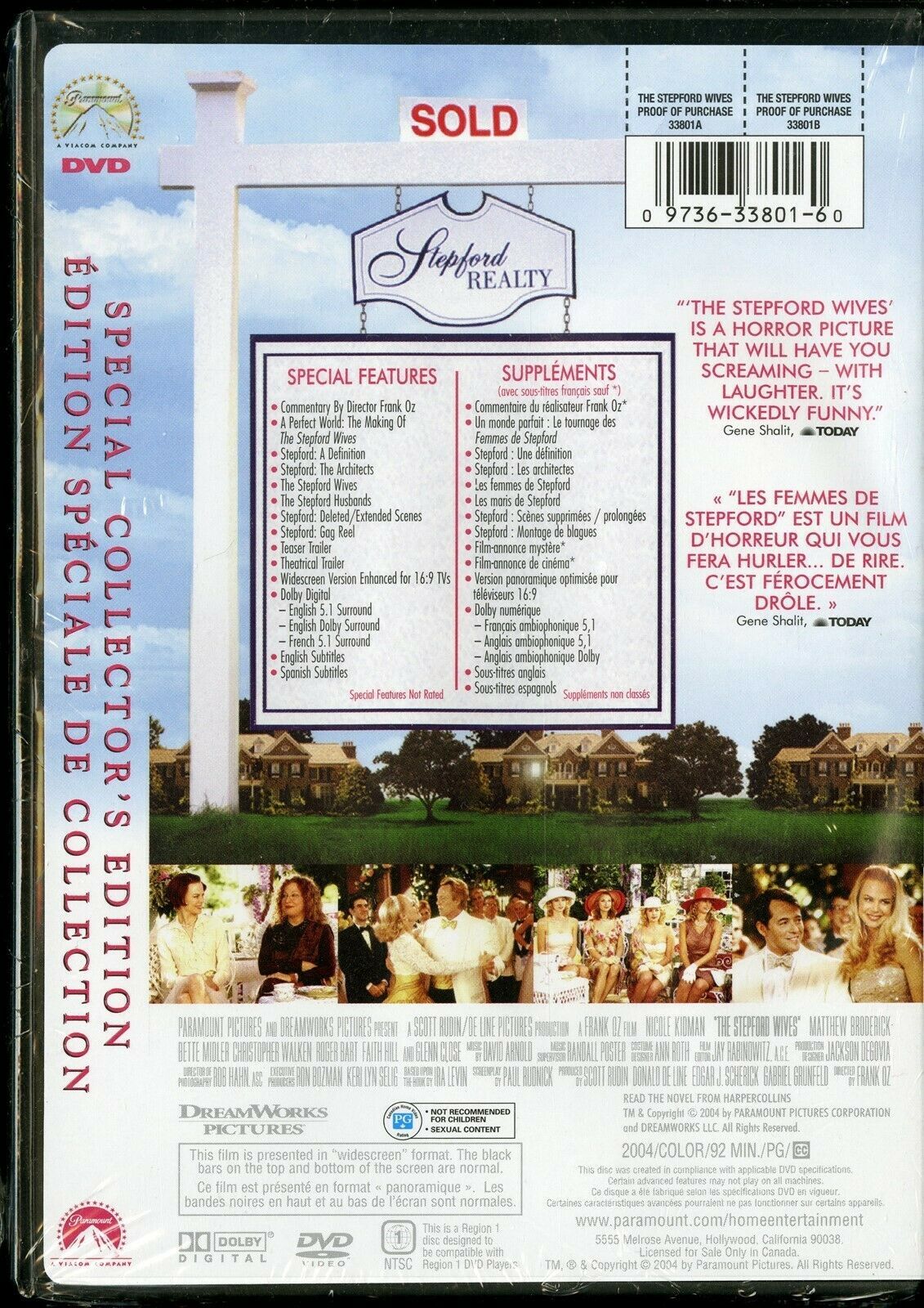 STEPFORD WIVES WS CANADIAN DVD NICOLE KIDMAN GLENN CLOSE PARAMOUNT ...