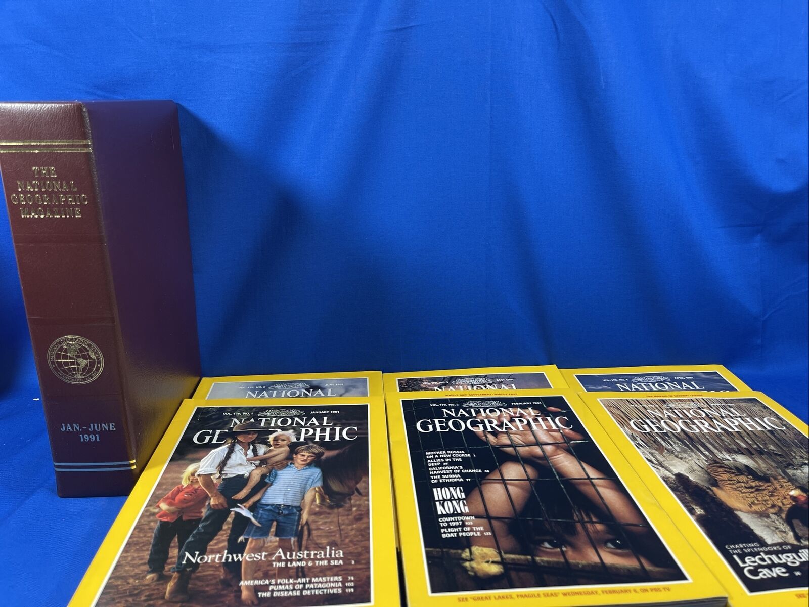 National Geographic Magazine JAN-JUNE 1991 with Faux Leather Case ...