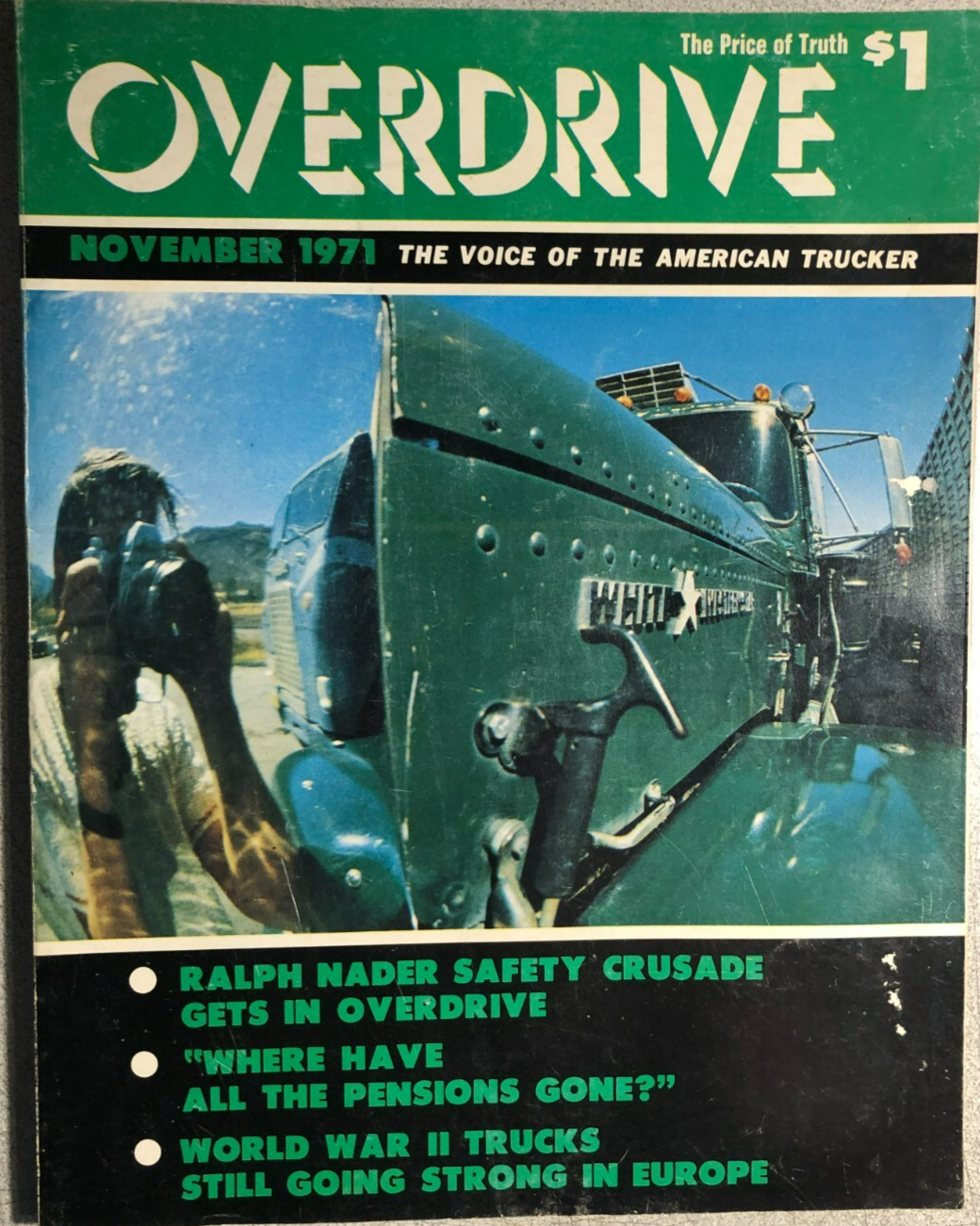 OVERDRIVE vintage Trucking Magazine November 1971 Ralph Nader - Magazines