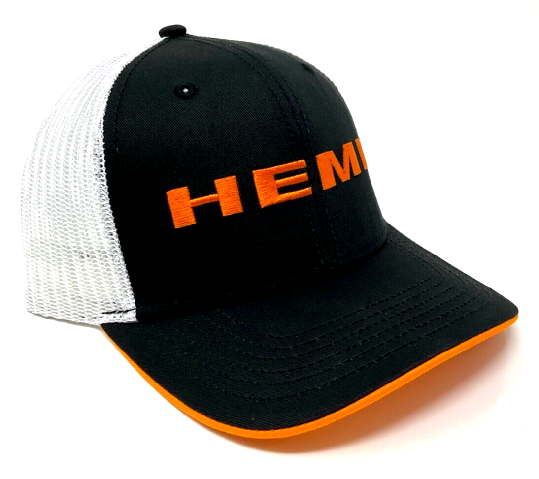 Dodge Hemi Text Logo Black White Mesh and similar items