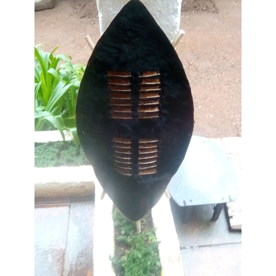 Zulu African Traditional cultural Shield, African warrior hat - Armor ...