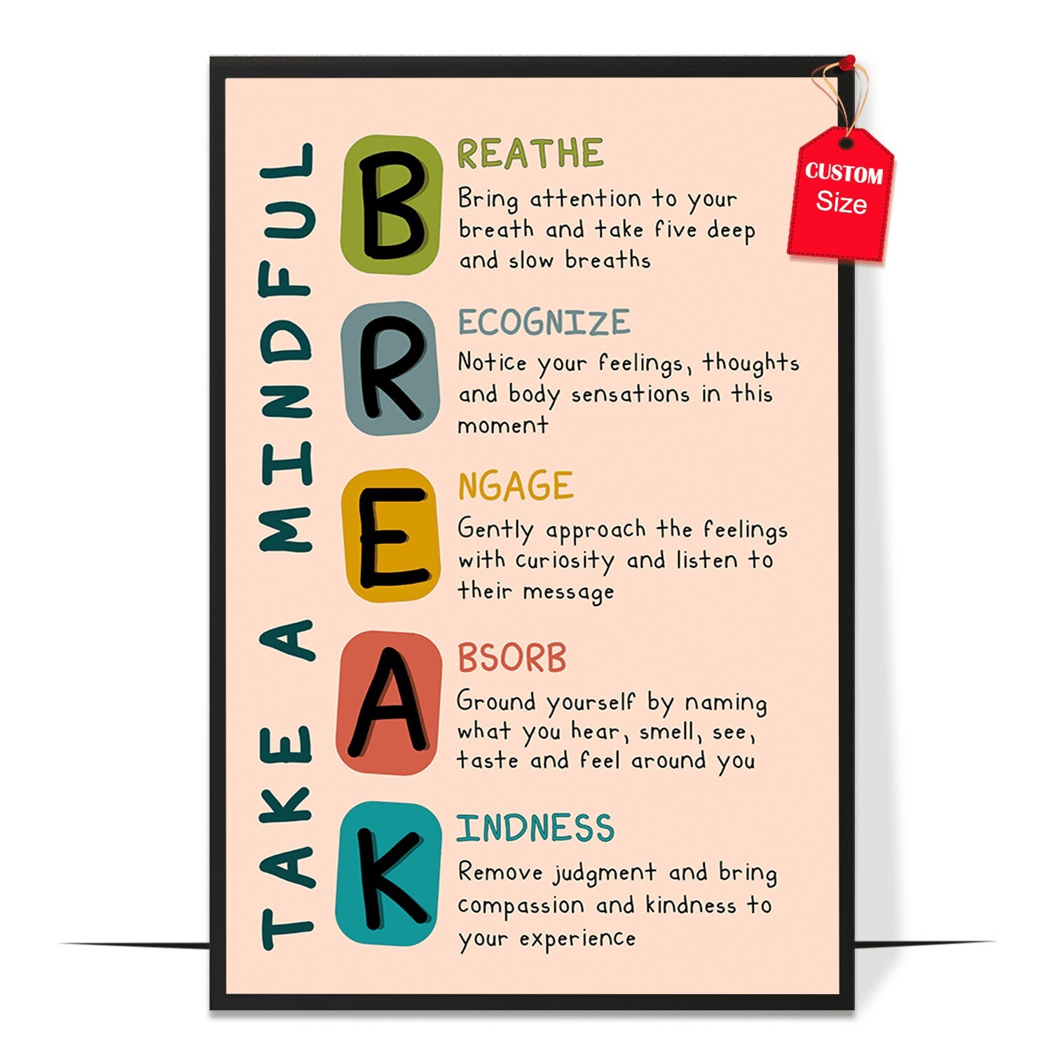 Take a Mindful Poster Boho Mental Health Posters for Classroom Therapy ...