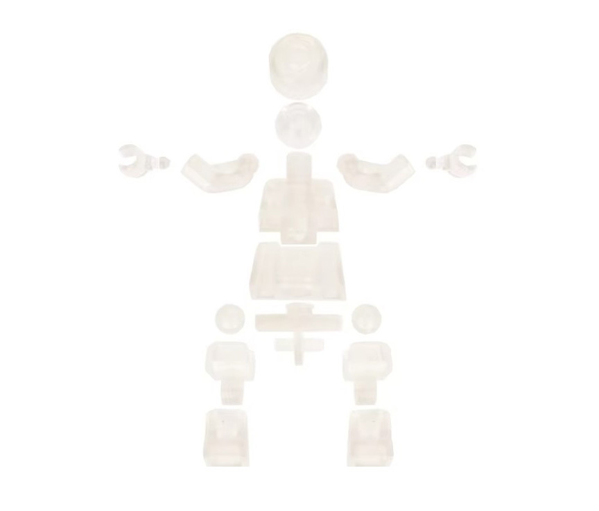 Building Block Super Posable Clear Blank Plain Diy Toys Minifigure ...