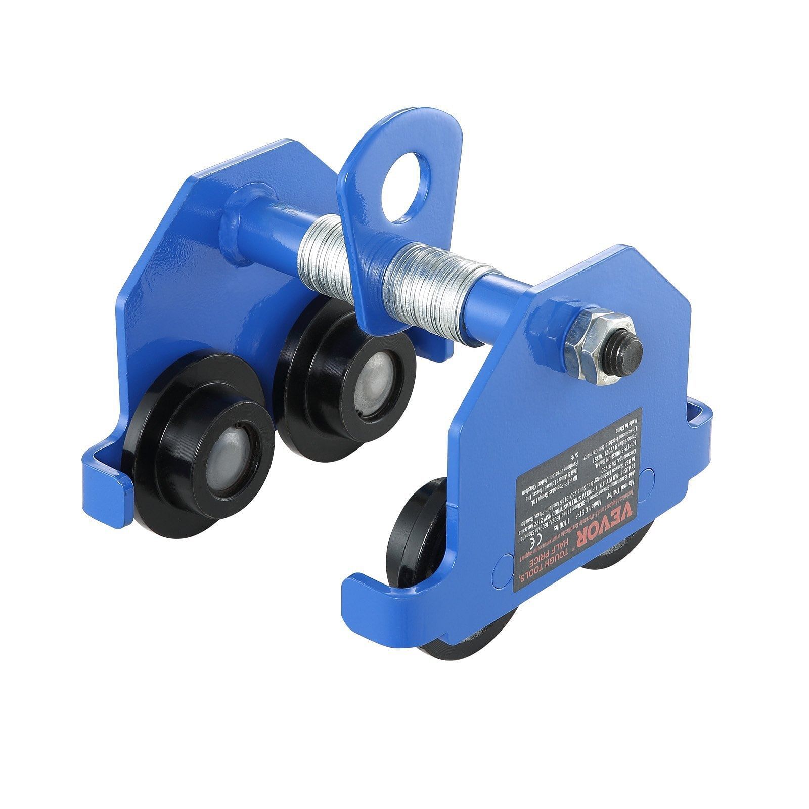 VEVOR Manual Trolley, 1100 lbs/0.5 Ton Load Capacity Push Beam Trolley ...