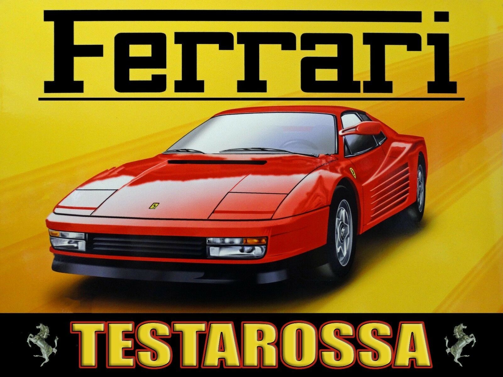Ferrari Testarossa Metal Sign - Automobiles