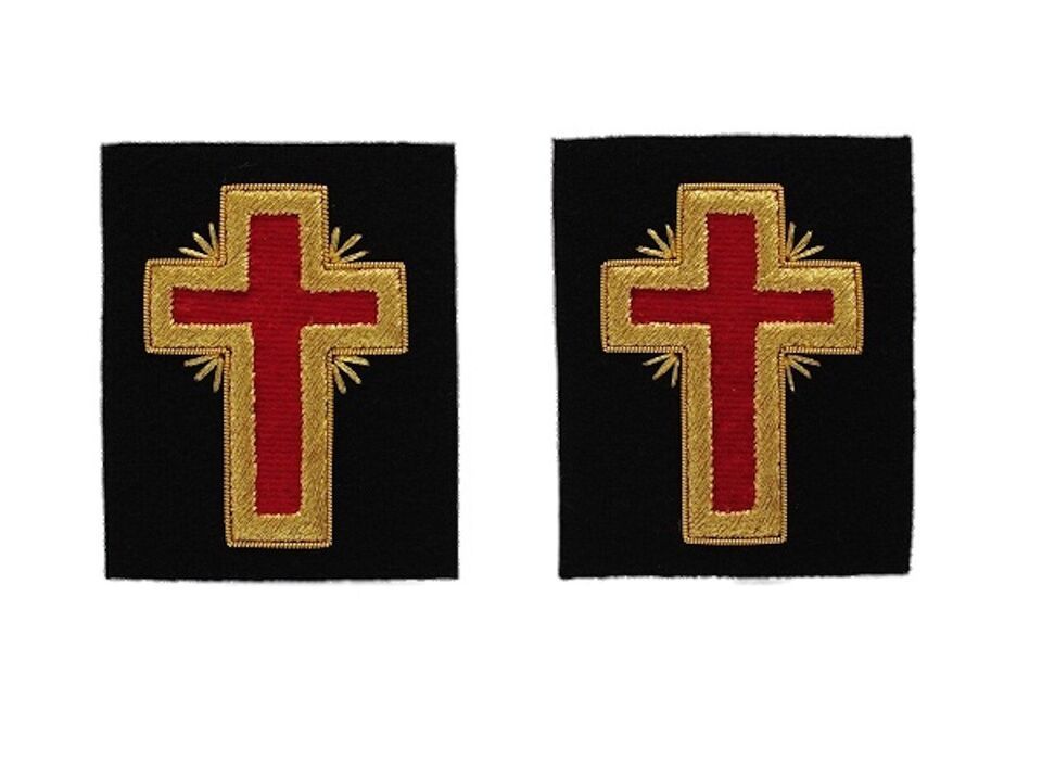 Masonic Freemason Knights Templar Past Commander Sleeve Cross Bullion 1 ...