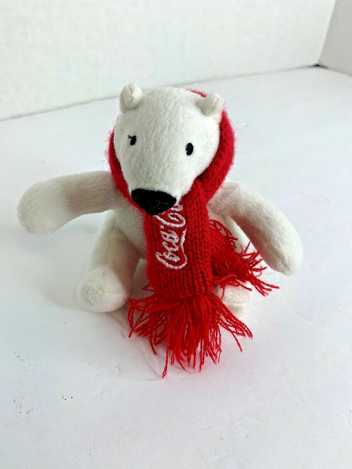 Coca Cola Coke Plush Stuffed Animal Toy Doll 4.5 in Tall Seated Polar ...