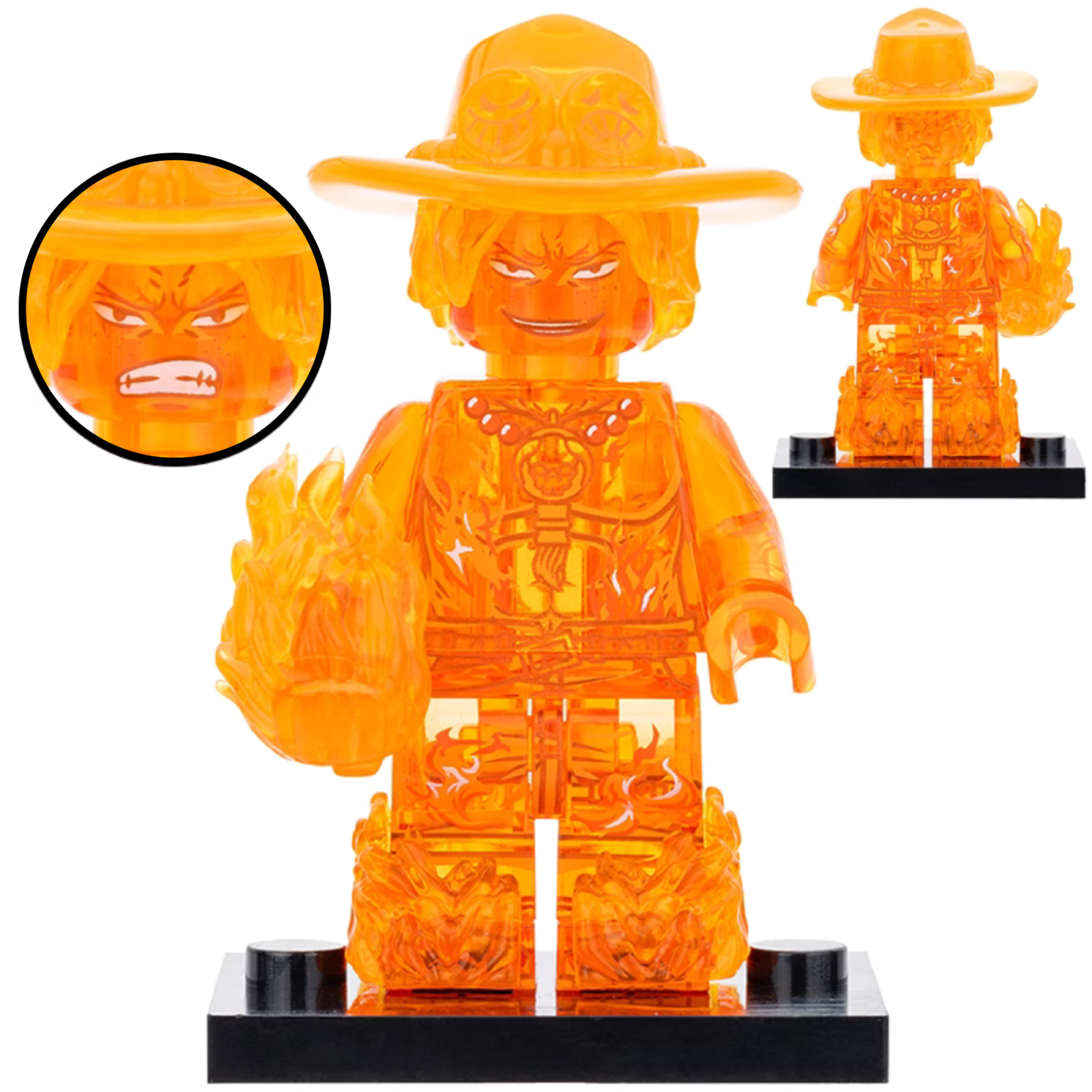 One Piece Fire Man Portgas D Ace Minifigures Building Toys - Building ...