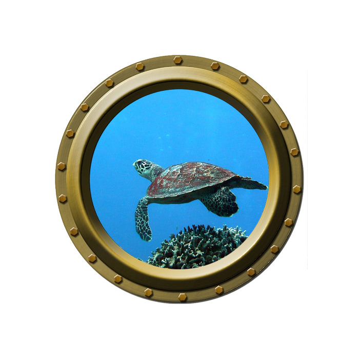 Turtle Dancer - Porthole Wall Decal - Decals, Stickers & Vinyl Art