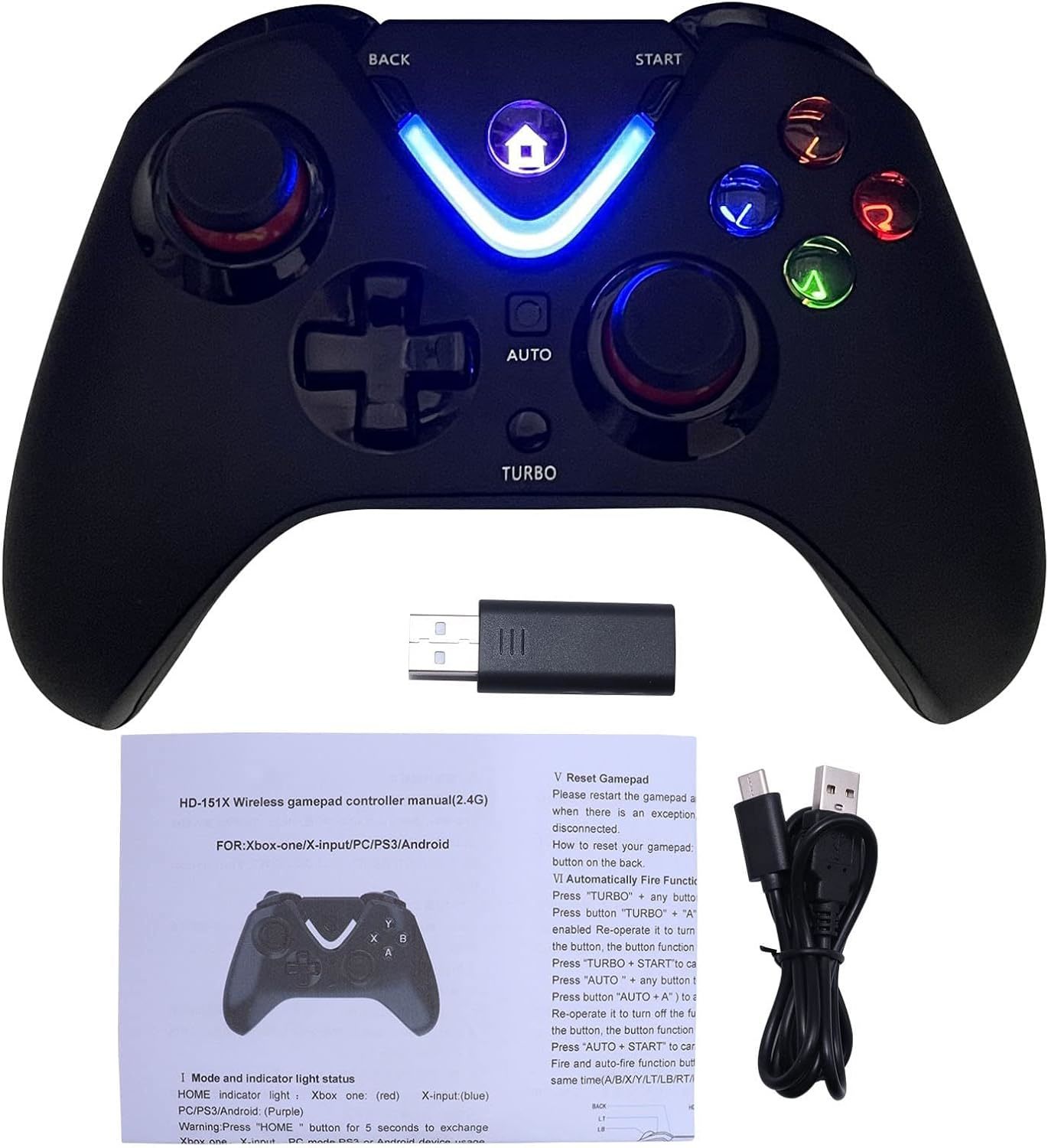 Rotomoon Wireless Game Controller With Led Lighting Compatible With ...