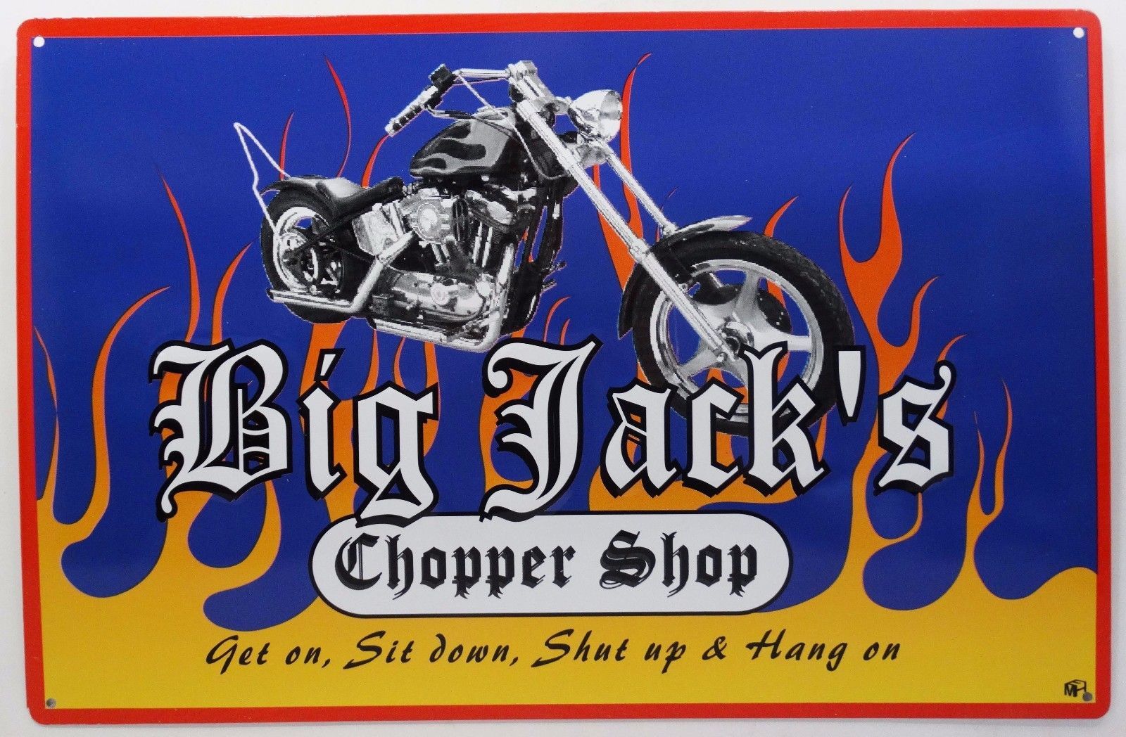 Big Jack's Chopper Shop Motorcycle Metal Sign - Advertising