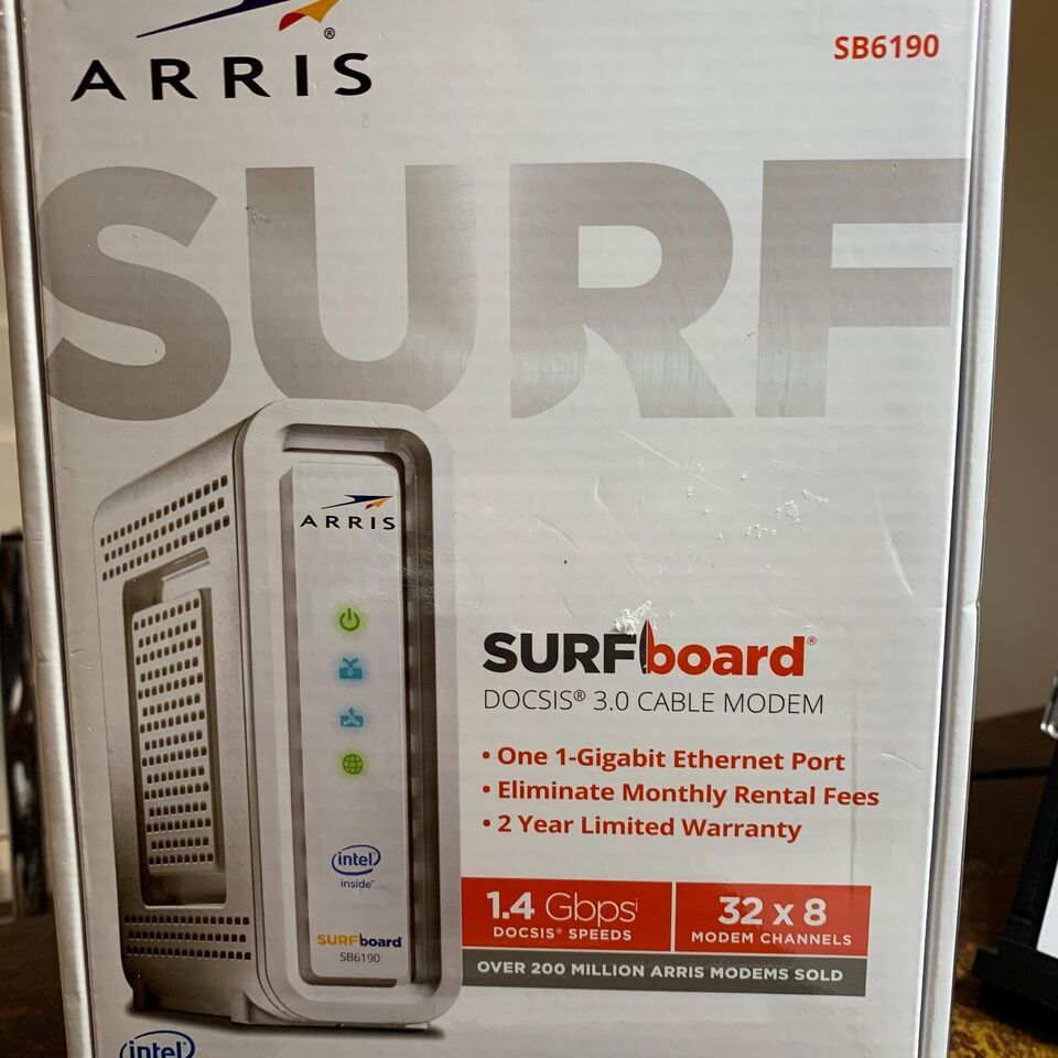 ARRIS Surfboard SB6190-RB DOCSIS 3.0 Cable Modem, White Open Box - Home Networking & Connectivity