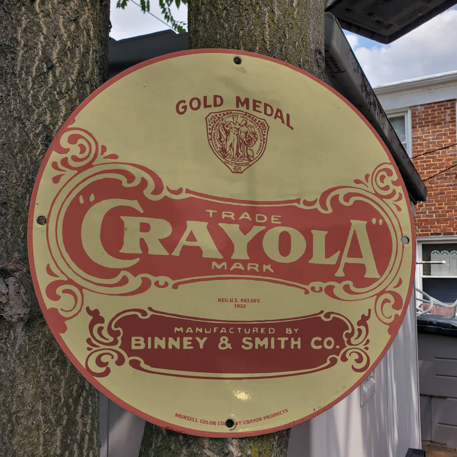 Vintage 1932 Crayola Crayons Binney & Smith Co. Porcelain Gas And Oil ...