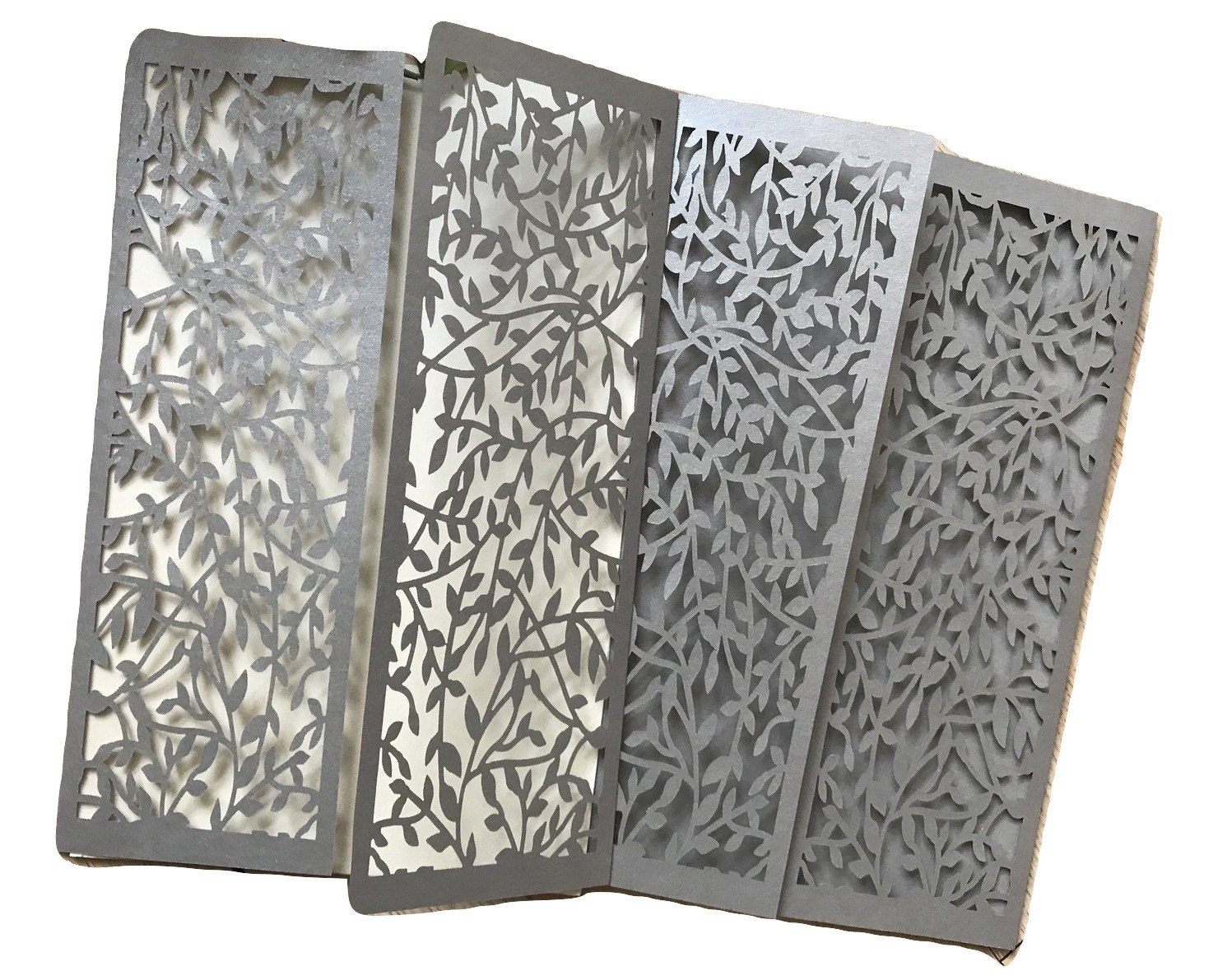 50pcs Leaf silver Laser cut invitation cards,laser cut wedding ...