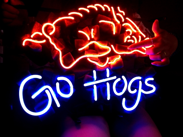 NCAA Arkansas Razorbacks Football Neon Light Sign 17" x 15" - Other ...