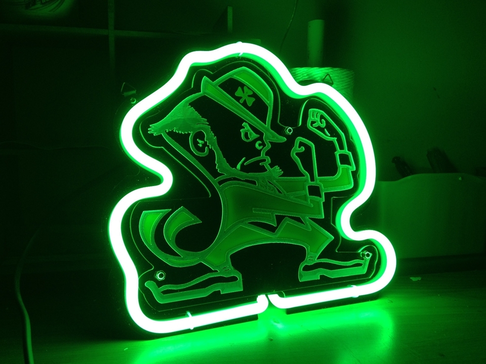 NCAA Notre Dame Fighting Irish Sport Team 3D Beer Bar Neon Light Sign ...