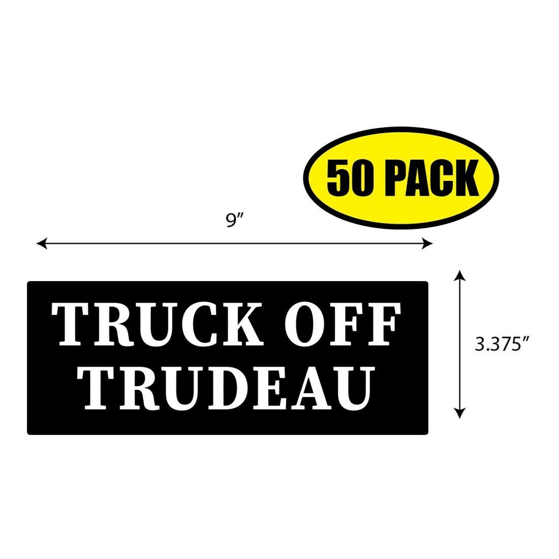 50 PACK 3.37"x9" TRUCK OFF TRUDEAU Sticker Decal Humor Funny Gift ...