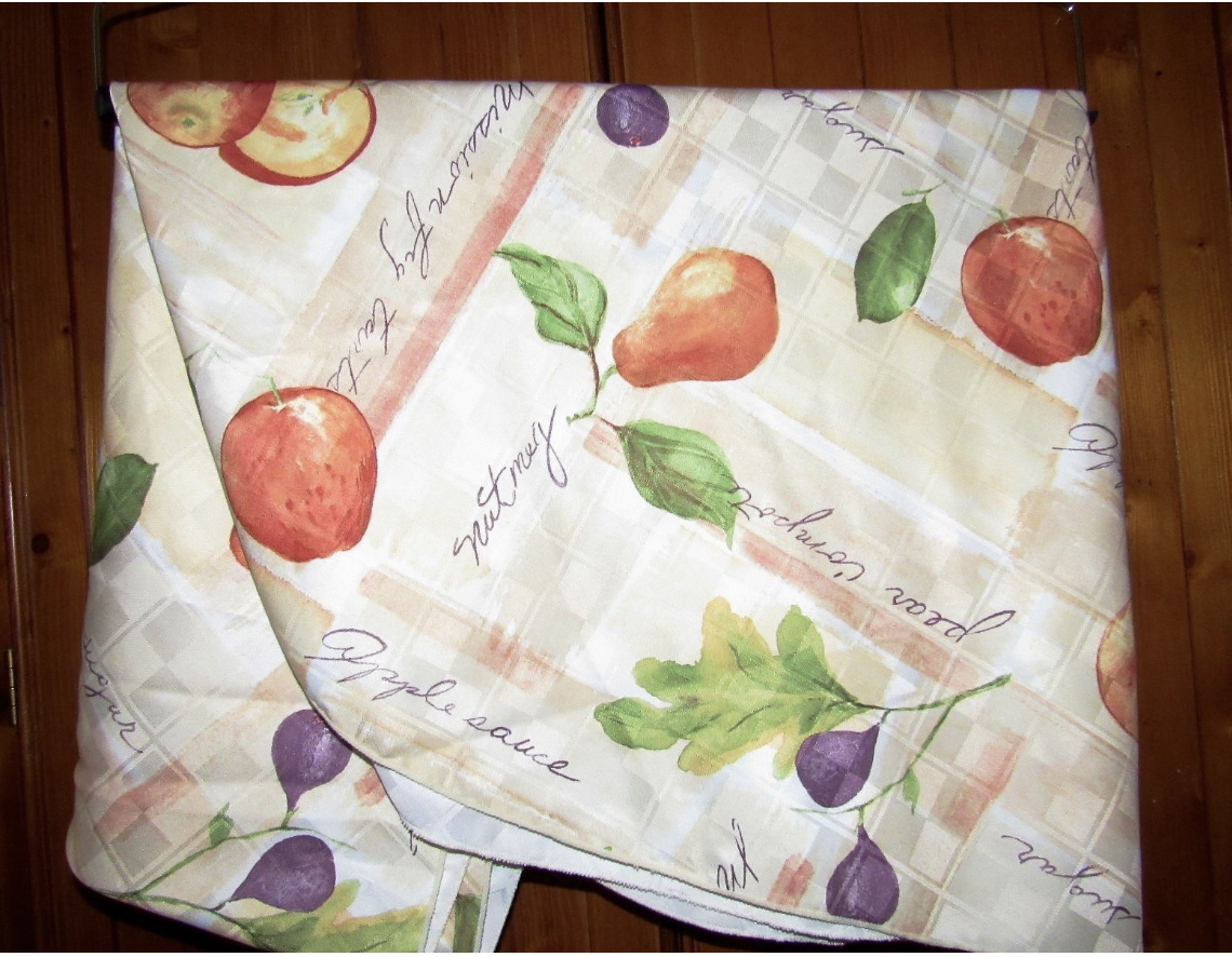 Bardwil & Sons Fabric Tablecloth 72"x70" Round Orchard Fruit Pattern ...