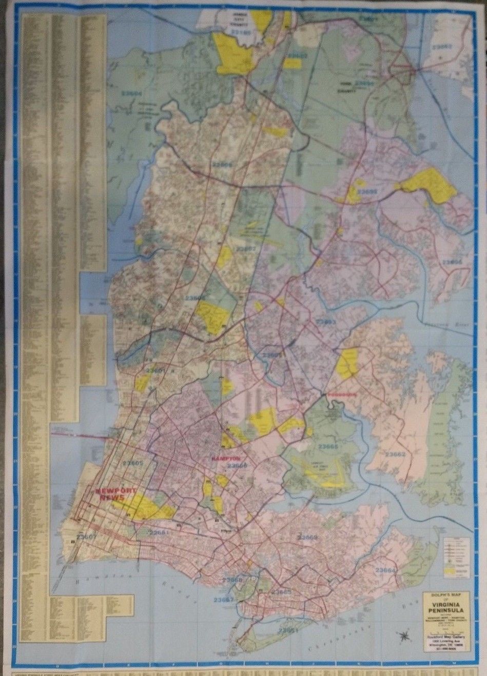 Virginia Peninsula Laminated Wall Map (D) - Maps & Atlases