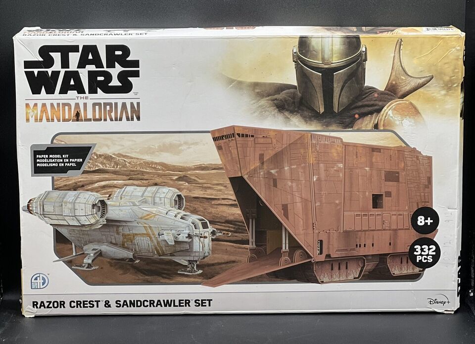 Star Wars The Mandalorian Razor Crest & Sandcrawler Set Paper Model Kit ...