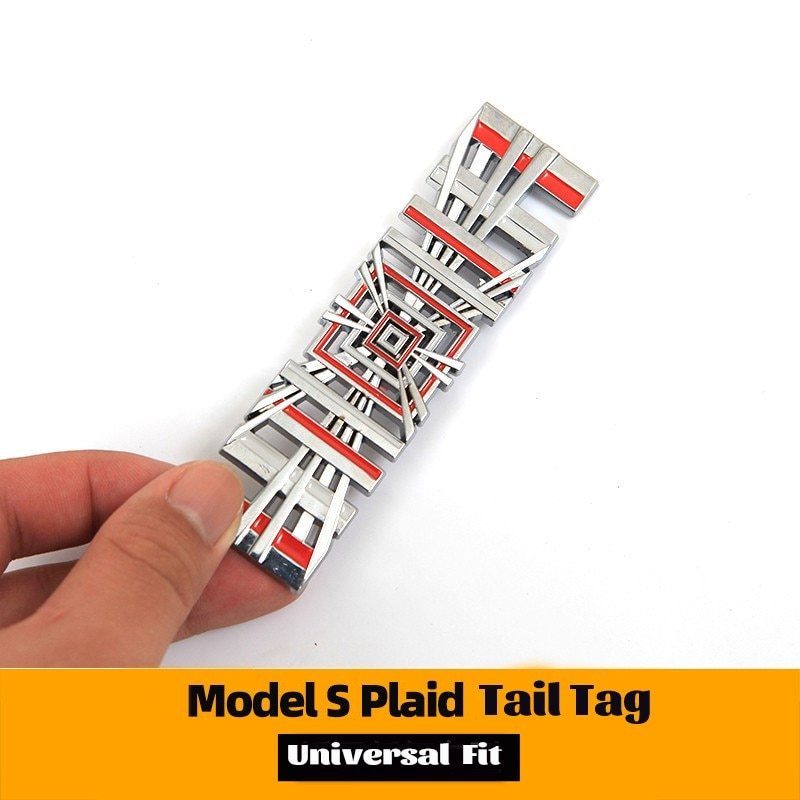 Model S Plaid Tail Tag Emblem Decals Logo and similar items
