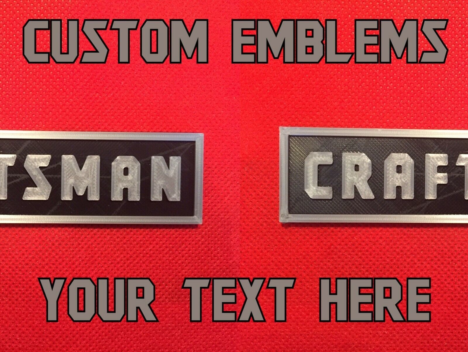ANY TEXT Custom Name Plate Tool Badge Toolbox Emblem Box Chest For ...