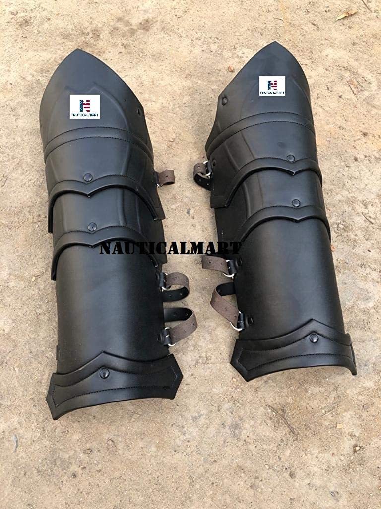 NauticalMart Medieval Leather Dark Elf Greaves Leg Armor/LARP Fantasy ...