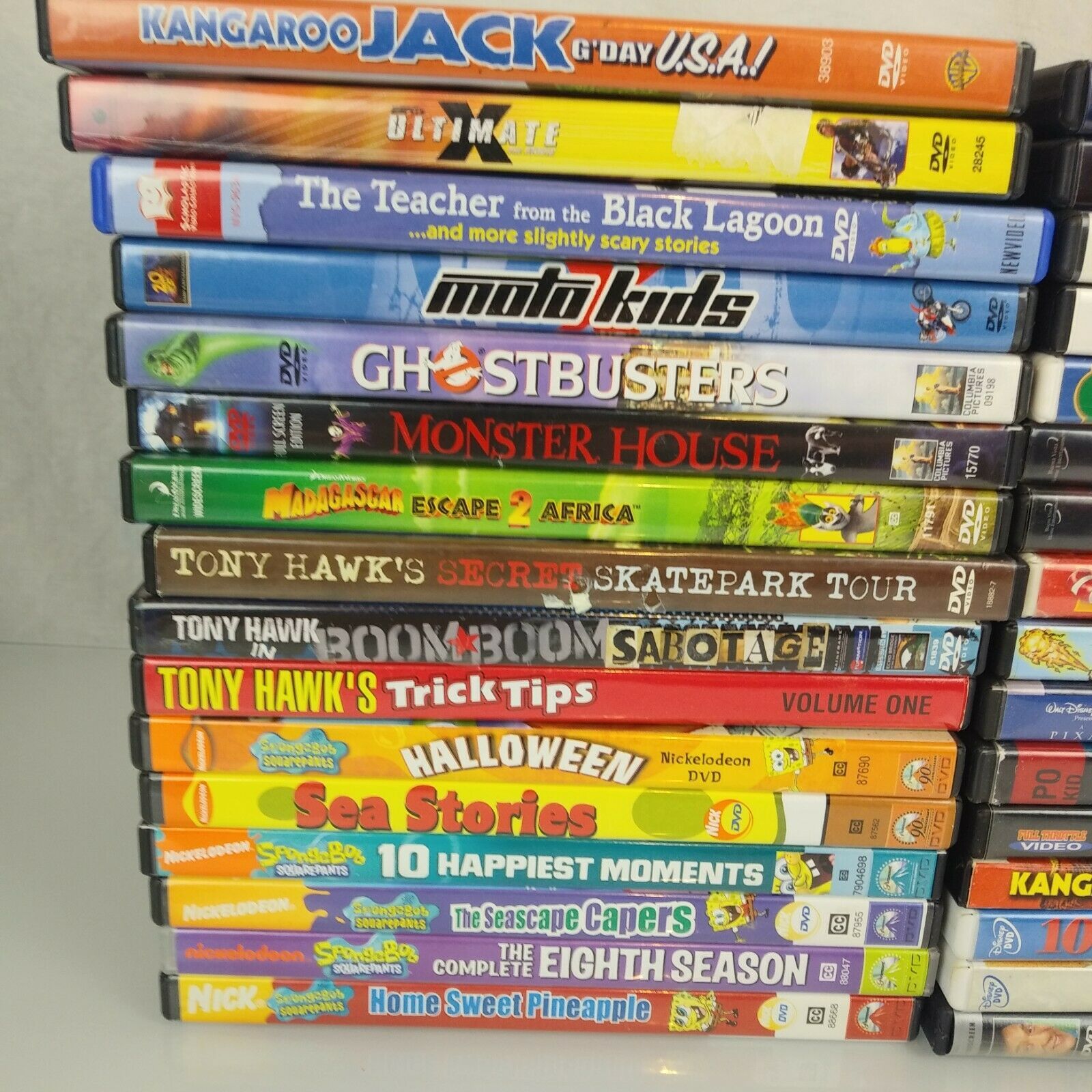 DVD MOVIE CARTOON LOT OF 32 KID BOY LEGO BIONICLE SPONGEBOB DISNEY ...