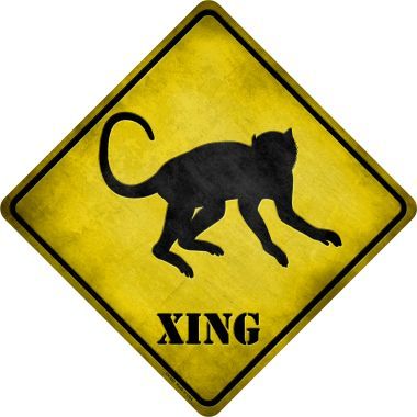 Monkey Xing Novelty Metal Crossing Sign - Plaques & Signs