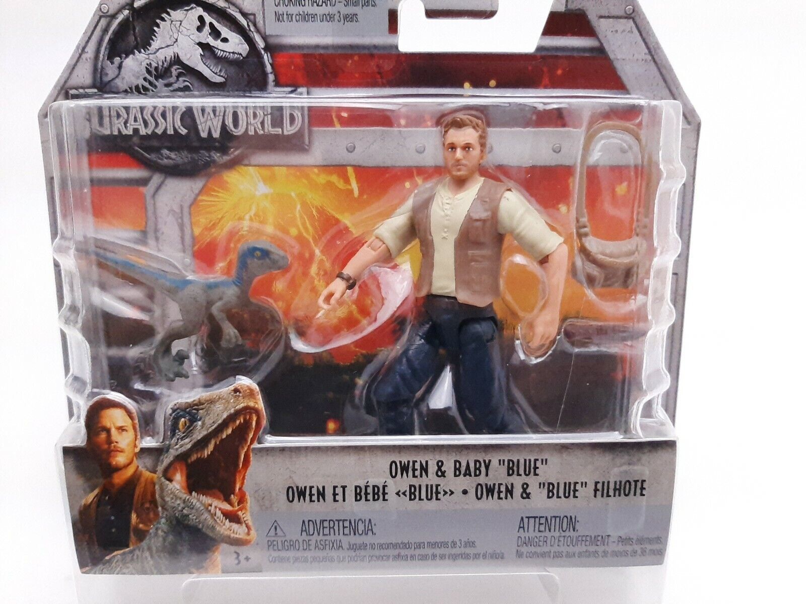 Jurassic World Dino Rivals 3.75" Figure Armored Owen & Adult Blue ...