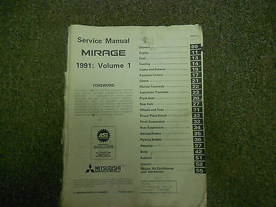 1991 MITSUBISHI Mirage Service Repair Shop Manual Volume 1 Engine ...
