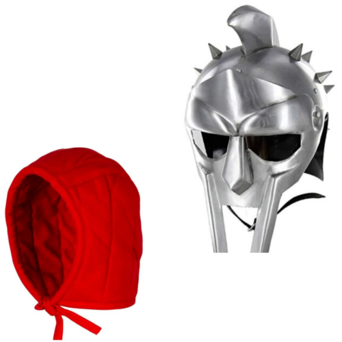 MAXIMUS GLADIATOR HELMET 300 MOVIE HELMET+FREE LINER LARP ANTIC - Armor ...